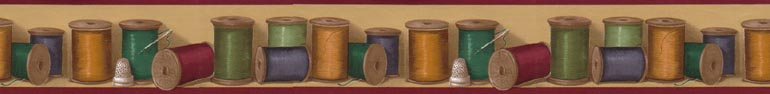 Spool Thread Wallpaper Border 10035504 – WallUSA.com - Discontinued ...