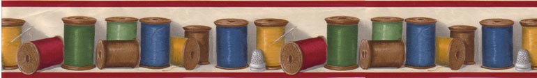 Spool Thread Wallpaper Border 10035505 – WallUSA.com - Discontinued ...