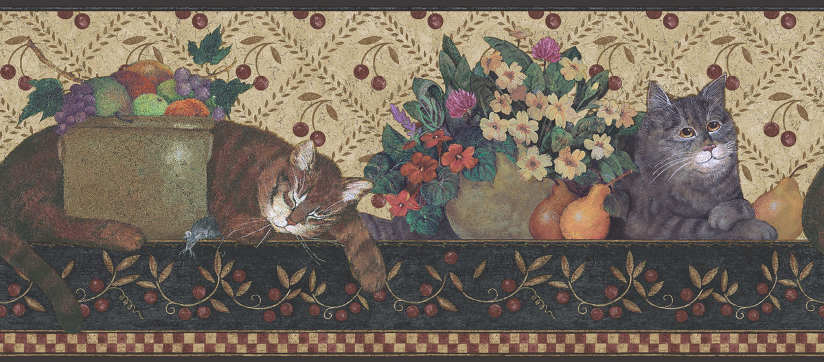 Ellen Stouffer Cats Wallpaper Border DC5002B – WallUSA.com ...