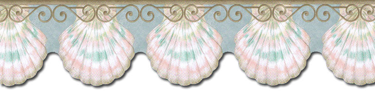 Sea Scallop Shells Wallpaper Border PT40006B – WallUSA.com ...