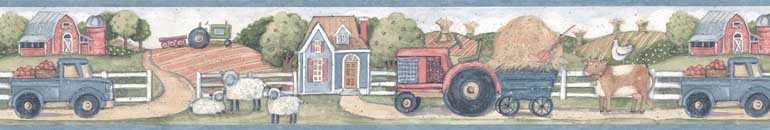 Country Wallpaper Border SU75927 – WallUSA.com - Discontinued Wallpaper ...
